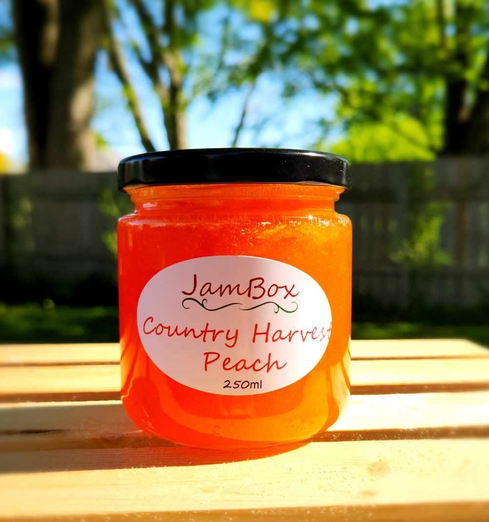 Country Harvest Peach Jam - Skin on 250ml - JamBox