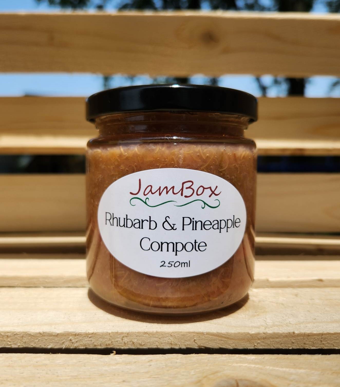 Rhubarb With A Hint Of Pineapple Compote 250ml - JamBox